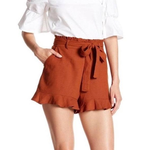 june & hudson | Shorts | Rust Paper Bag Linen Short | Poshmark
